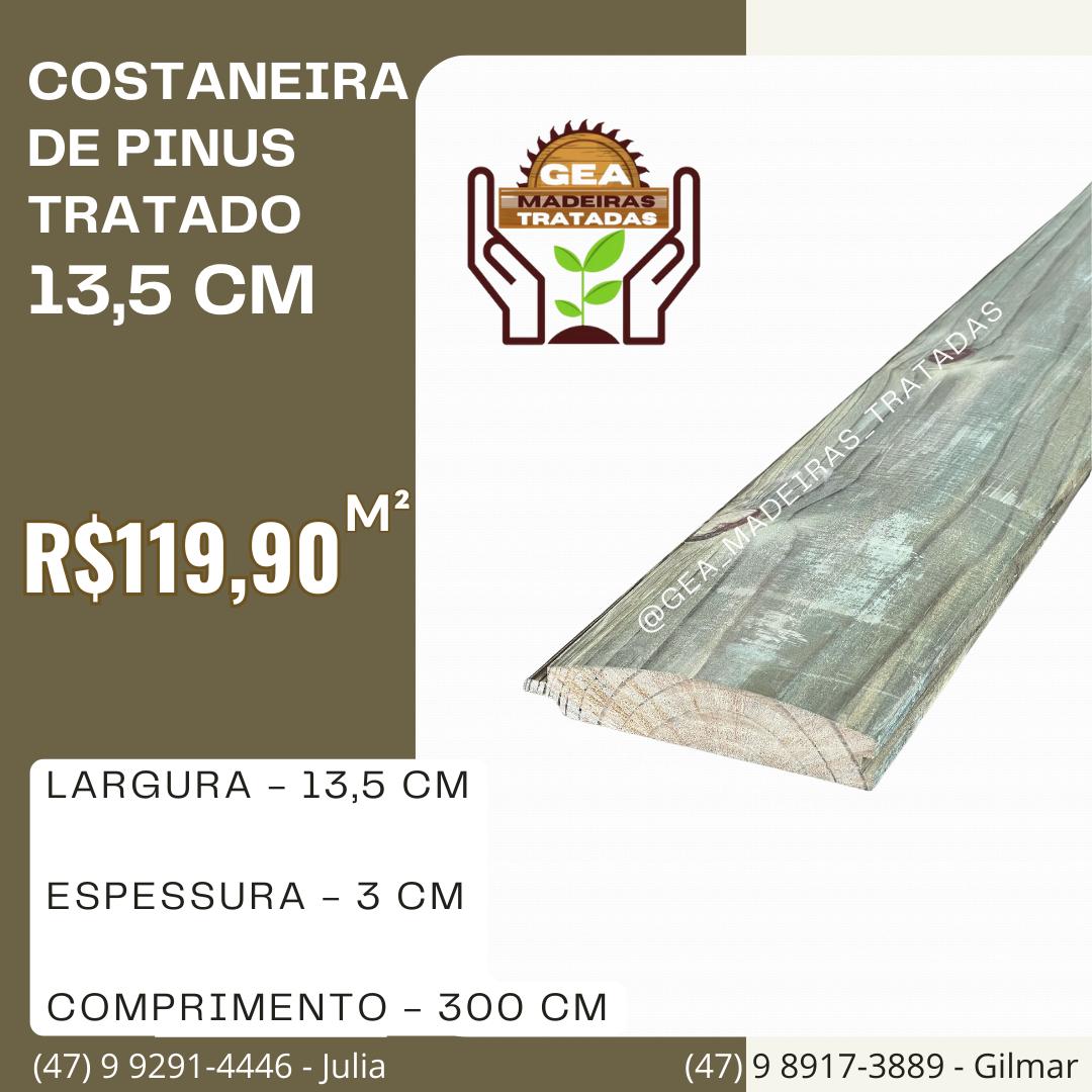 COSTANEIRA PINUS TRATADO COM NÓS 13,5x3x300 cm - GEA Madeiras Tratadas ...